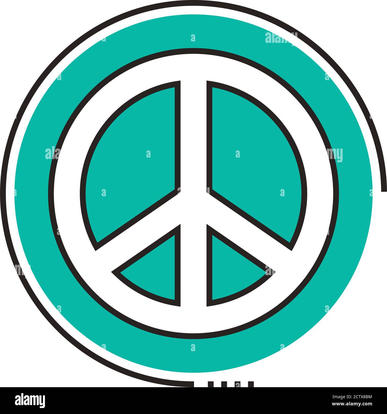 peace symbol line and fill style icon vector illustration design Stock ...
