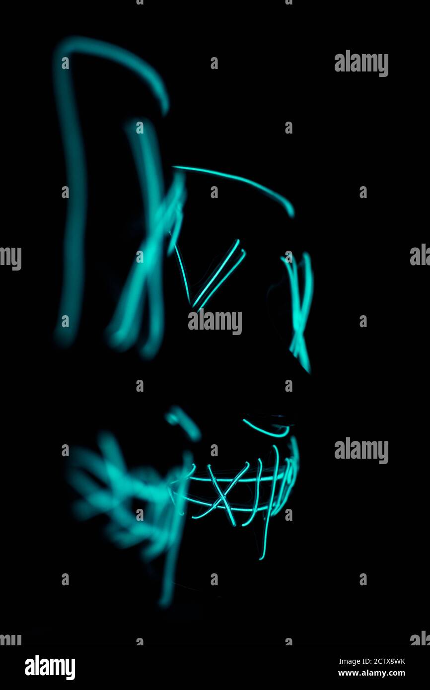 the purge horror led mask Stock Photo - Alamy
