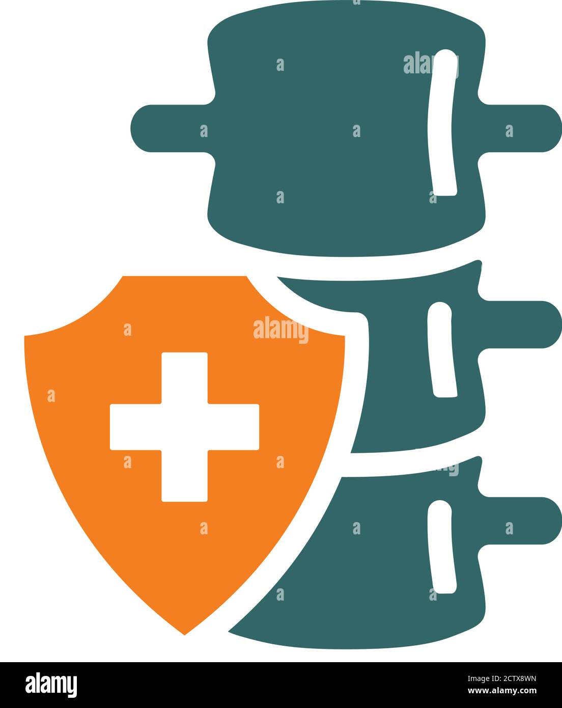 Healthy protected spine colored icon. Treatment, first aid for spine ...