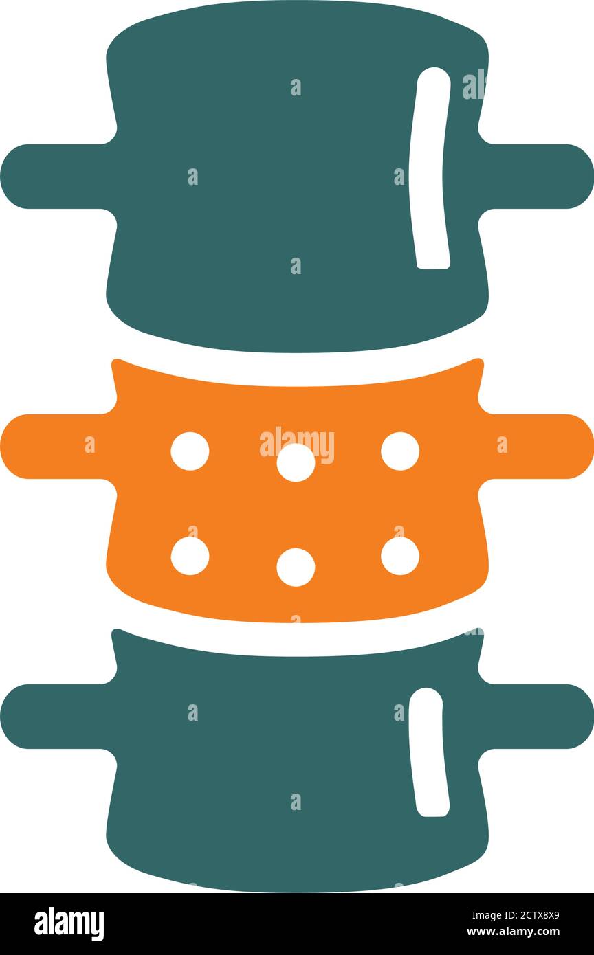 Intervertebral hernia colored icon. Ankylosing spondylitis, Diseased ...