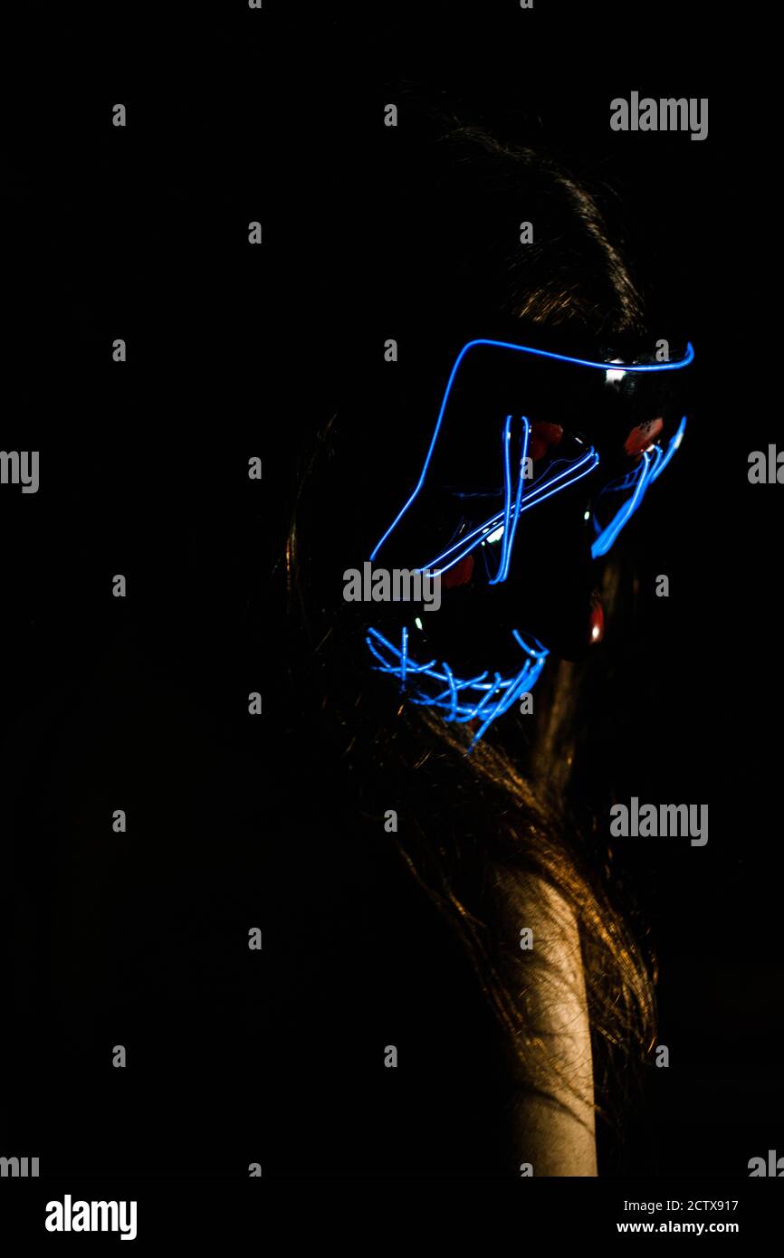 the purge horror led mask Stock Photo - Alamy