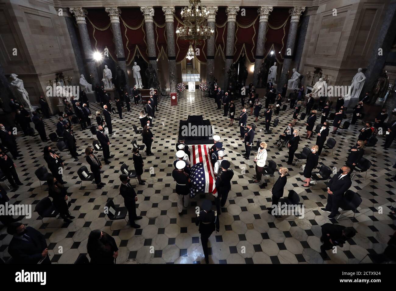 U.S. Supreme Court Associate Justice Ruth Bader Ginsburg's flag-draped ...