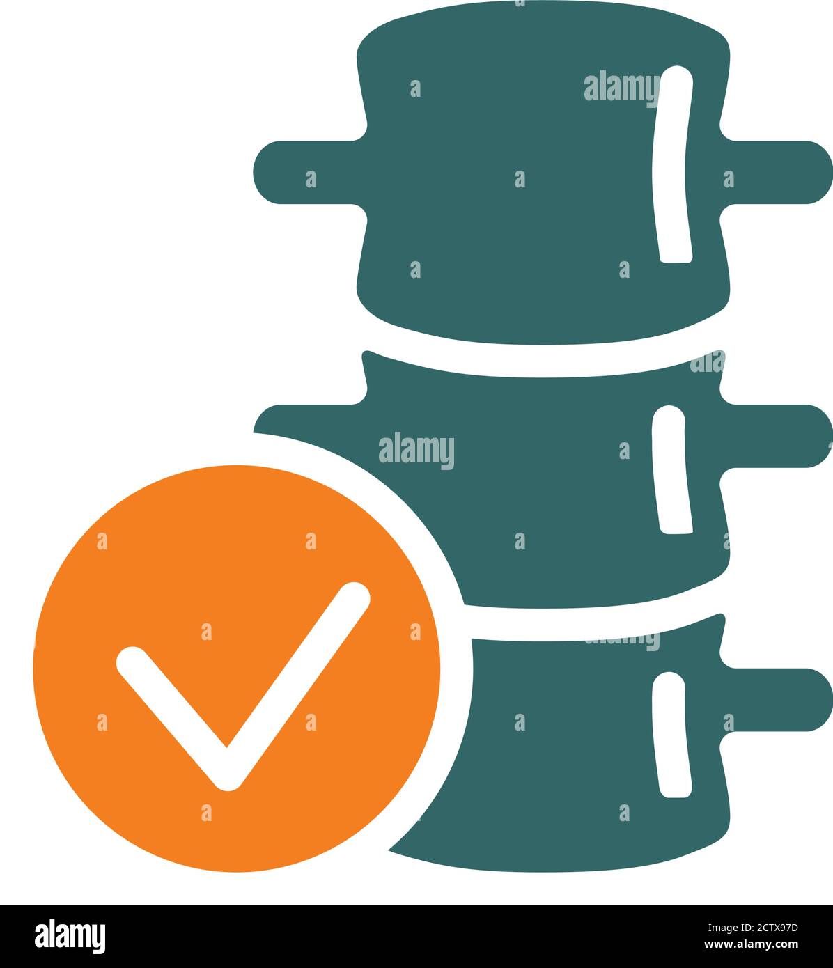 Spine with tick checkmark colored icon. Healthy backbone symbol Stock ...