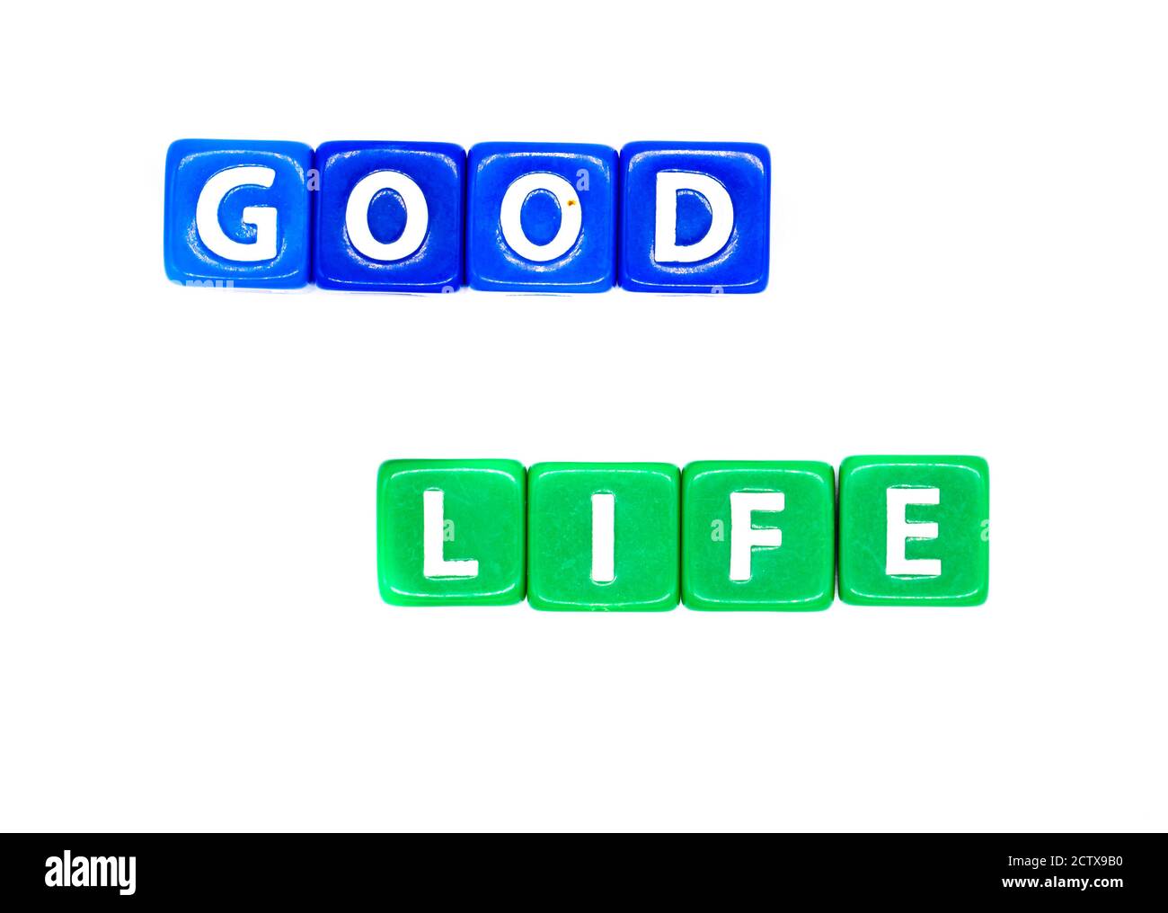 Text GOOD LIFE isolated on white background Stock Photo - Alamy
