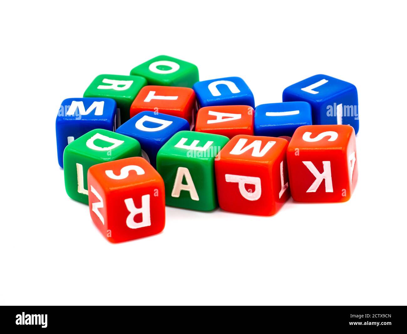 different colorful cubes with letters Stock Photo - Alamy