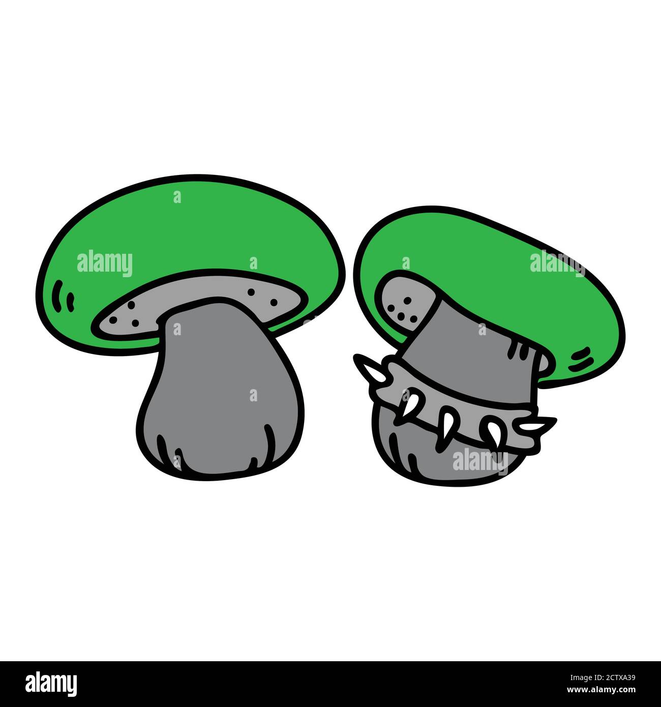 Punk rock satans bolette mushroom vector illustration. Simple ...