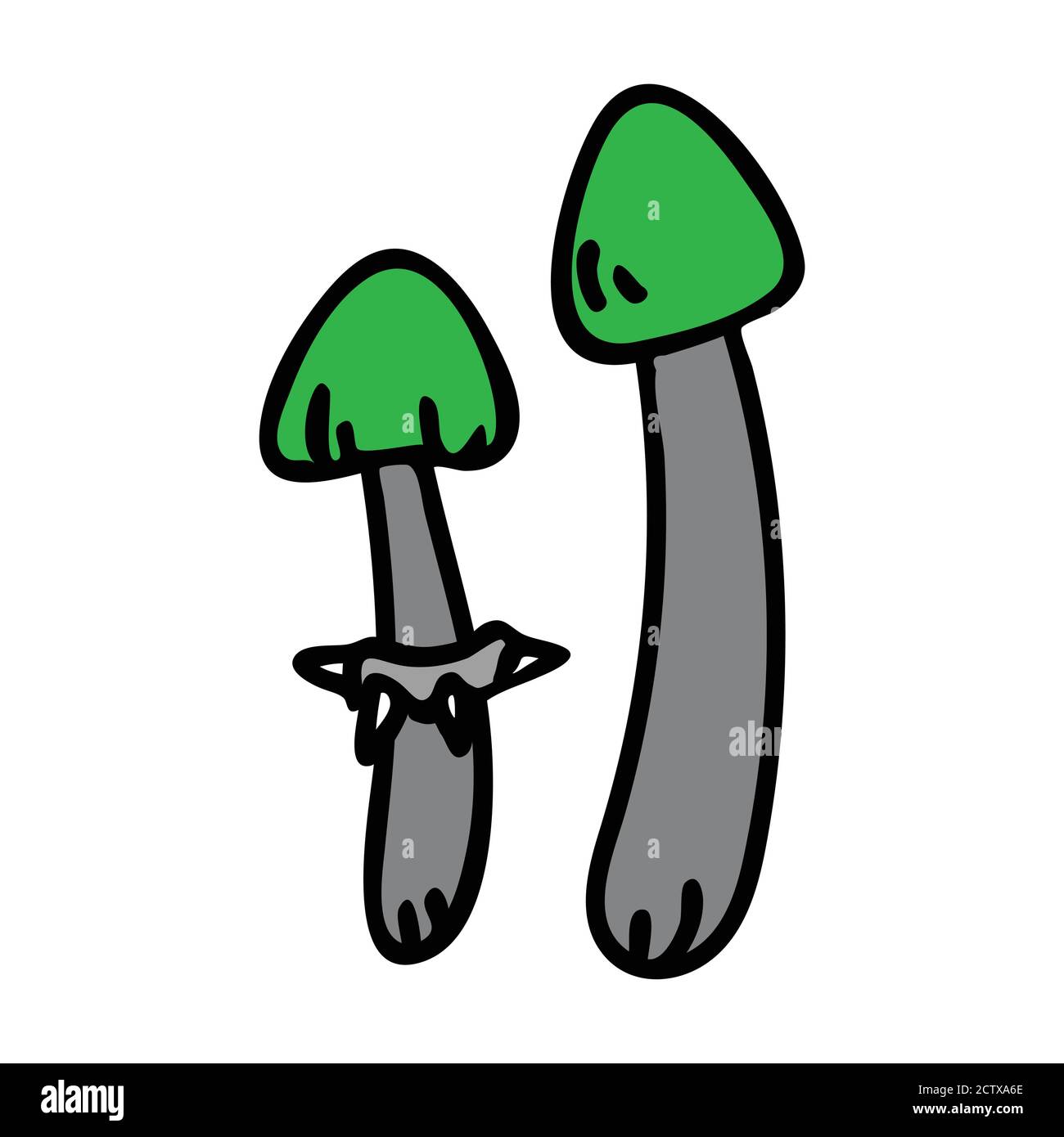 Punk rock destroying angel mushroom vector illustration. Simple ...