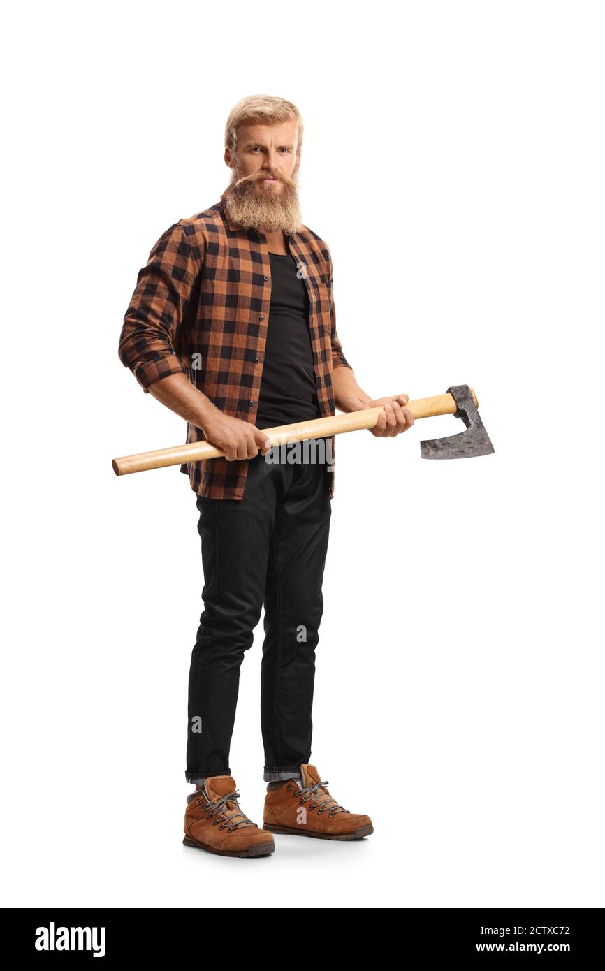 Man holding ax hi-res stock photography and images - Alamy
