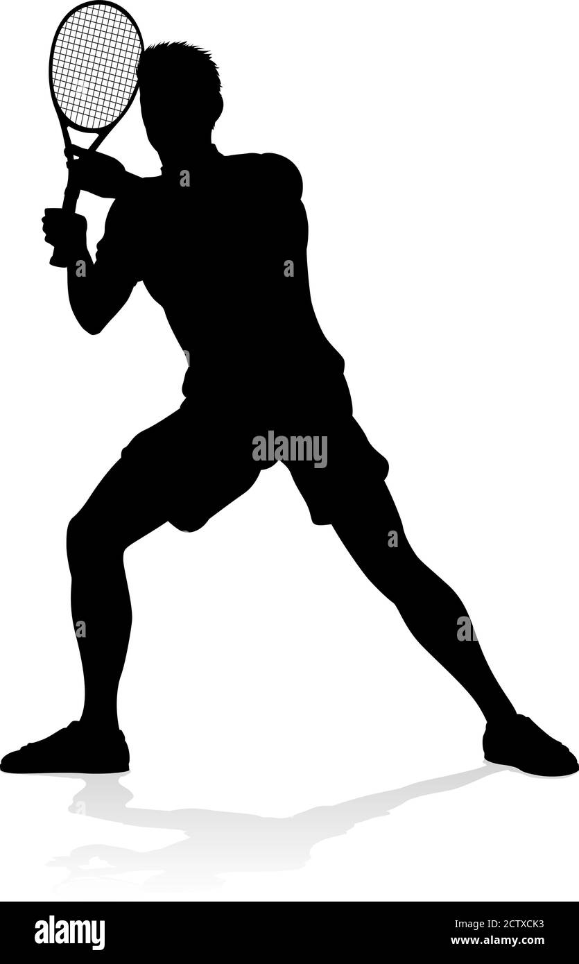 Tennis Player Man Sports Person Silhouette Stock Vector Image & Art - Alamy