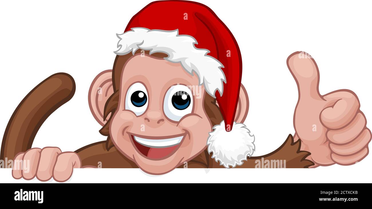 Christmas Monkey Cartoon Character in Santa Hat Stock Vector Image ... Christmas Monkey Cartoon Character in Santa Hat Stock Vector Image ...