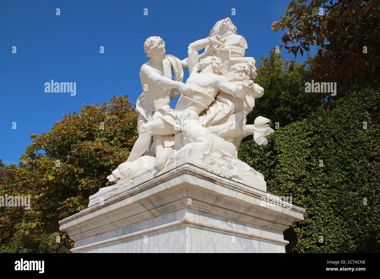mythological statuary (aristaeus) in the gardens of versailles (france ...
