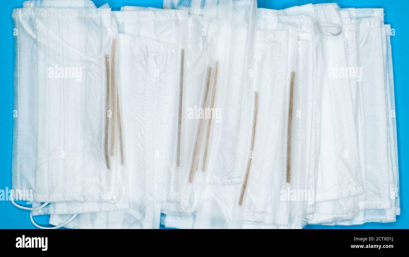 Coronavirus protection. Antiviral protective medical face masks with ...