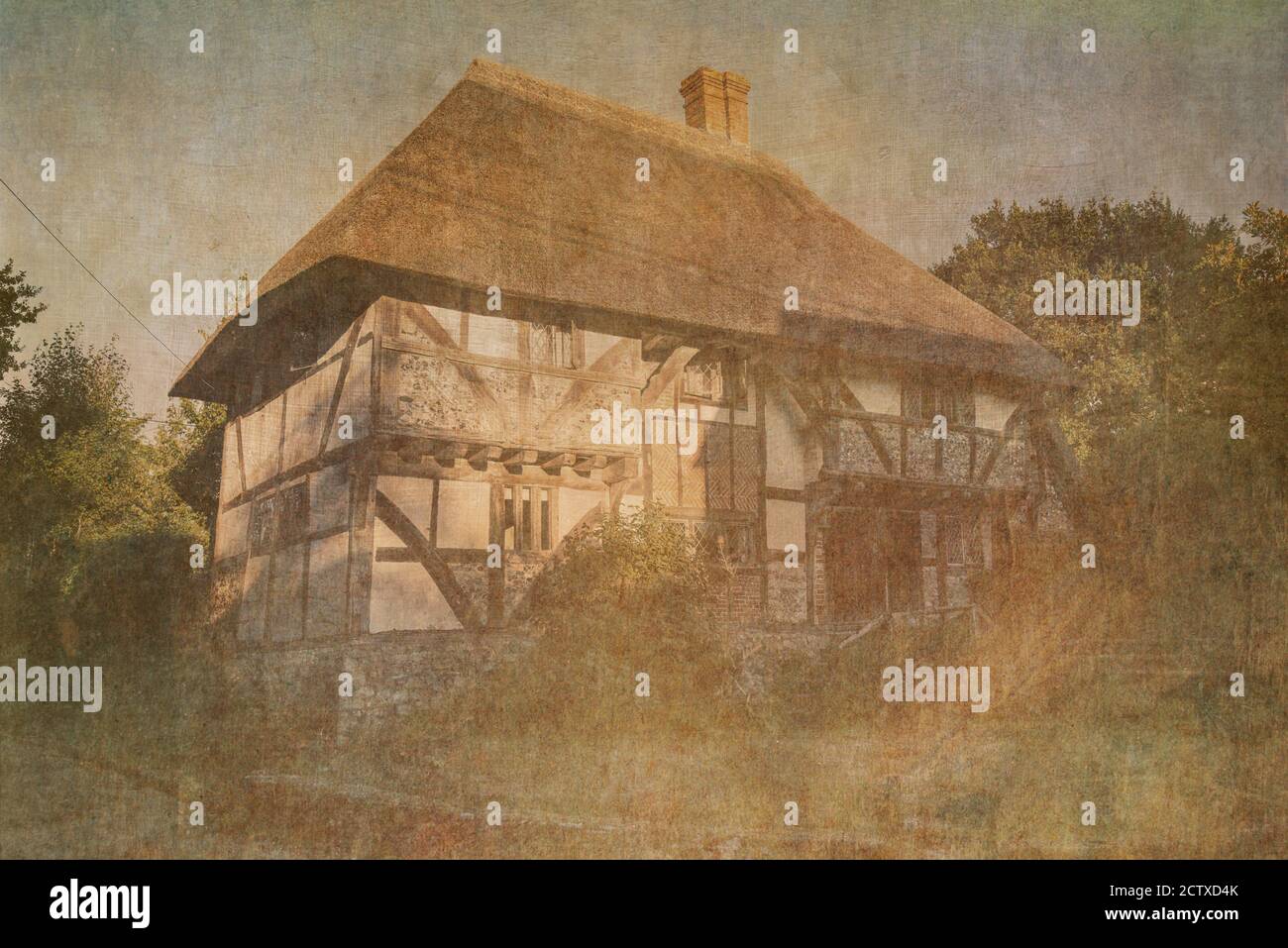 Traditional half timber framed cottage in England Stock Photo - Alamy