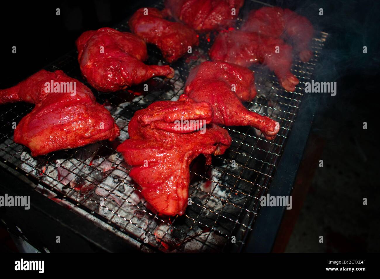 Grilled Chicken Cooking for Dinners: Smoky BBQ grilling cook for party ...