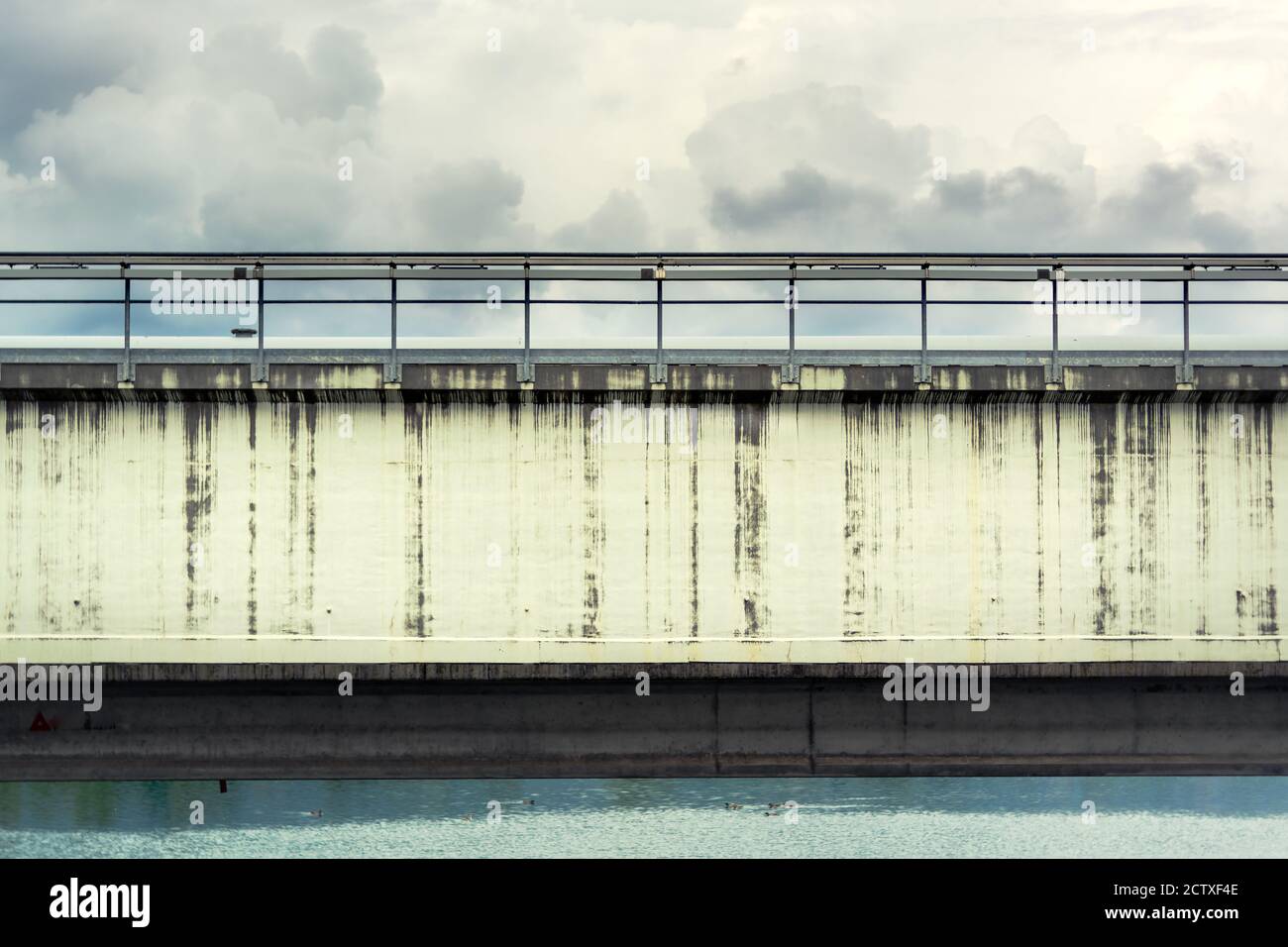 Details of the new concrete bridge that spans the dam Stock Photo - Alamy