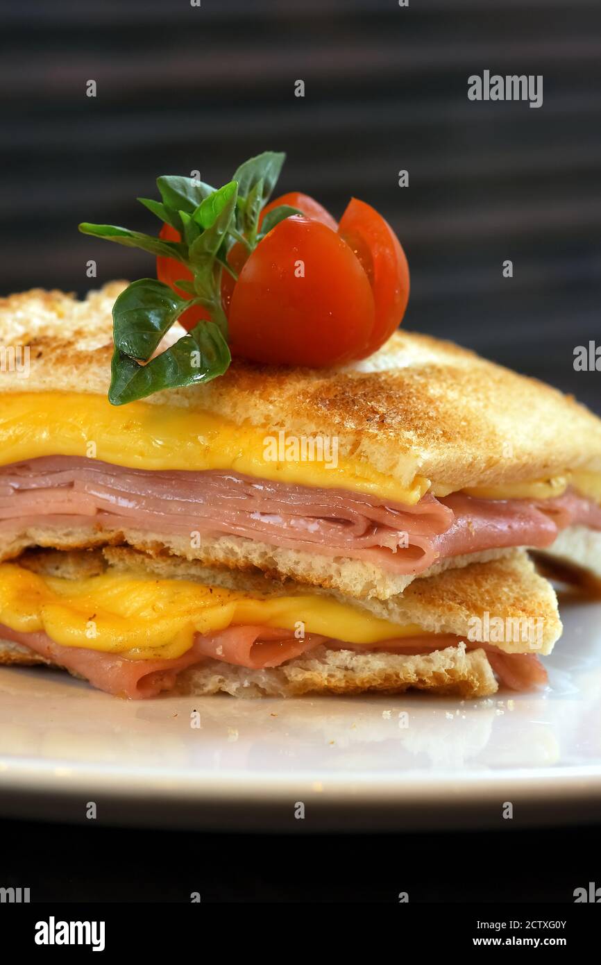 Tramezzini Cotto, classic Italian sandwich with ham and cheese Stock ...