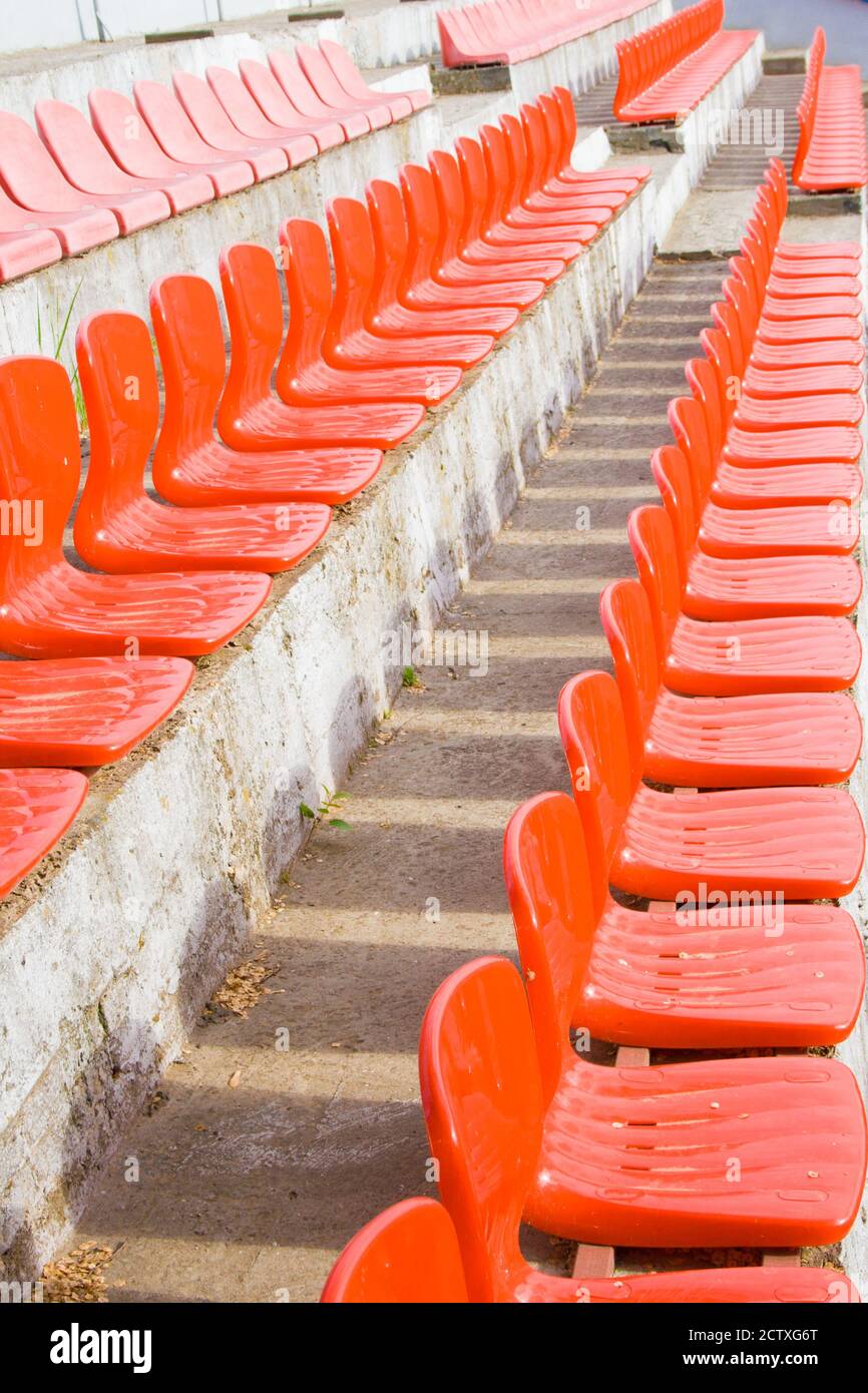 Red seating pattern football stadium hi-res stock photography and ...