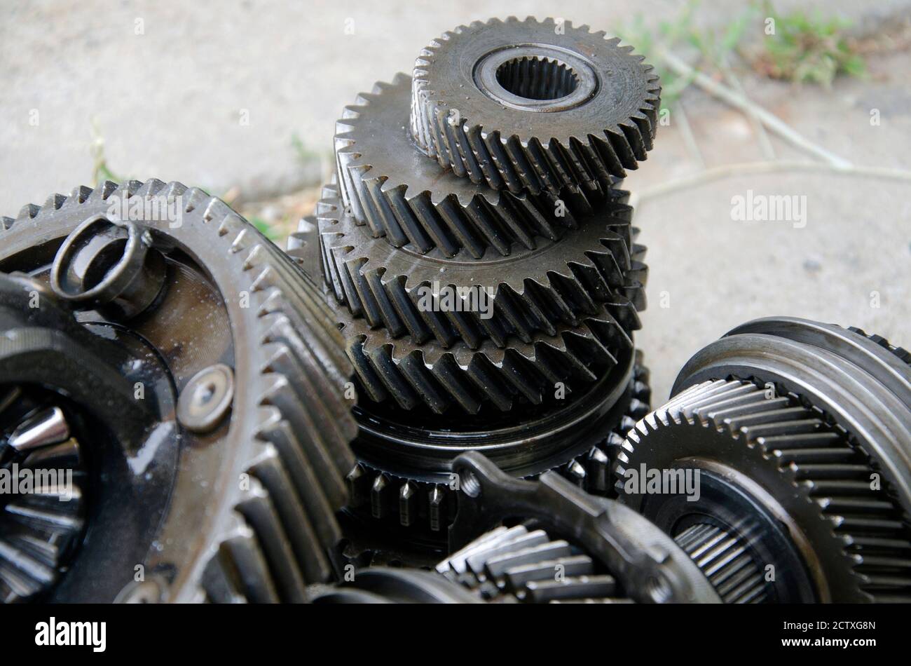 engine gears wheels, closeup view concept mechanical Stock Photo - Alamy