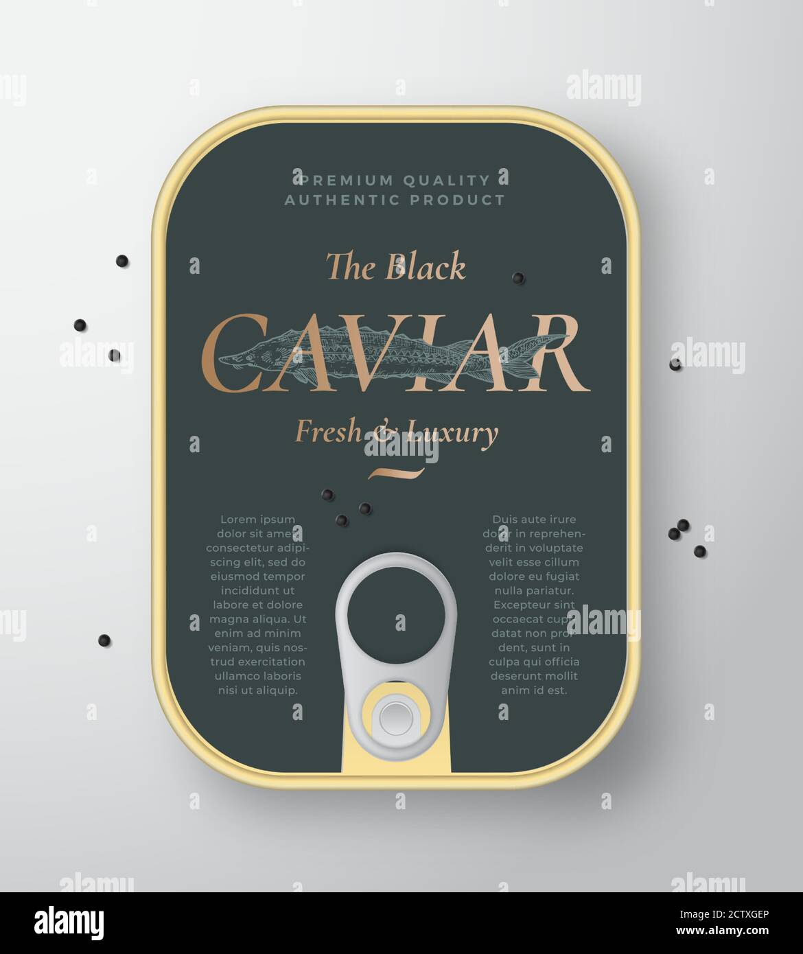Black caviar tin Stock Vector Images - Alamy