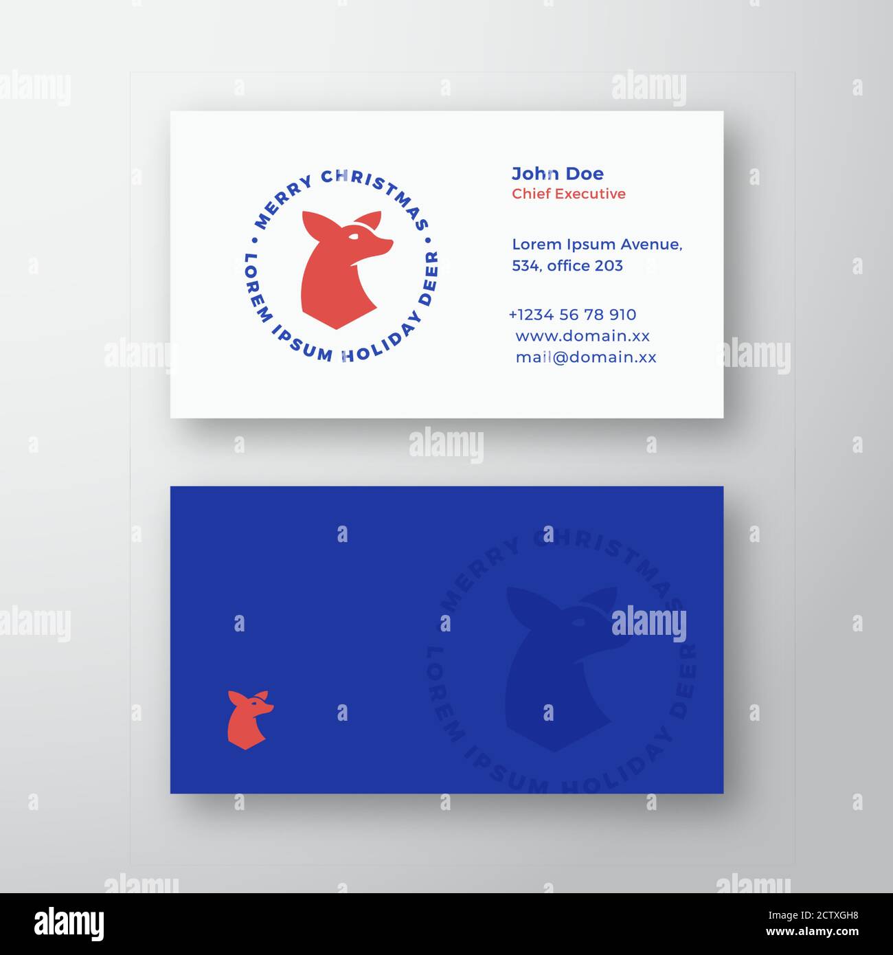 Christmas Abstract Vector Reindeer Label, Sign or Logo and Business ...