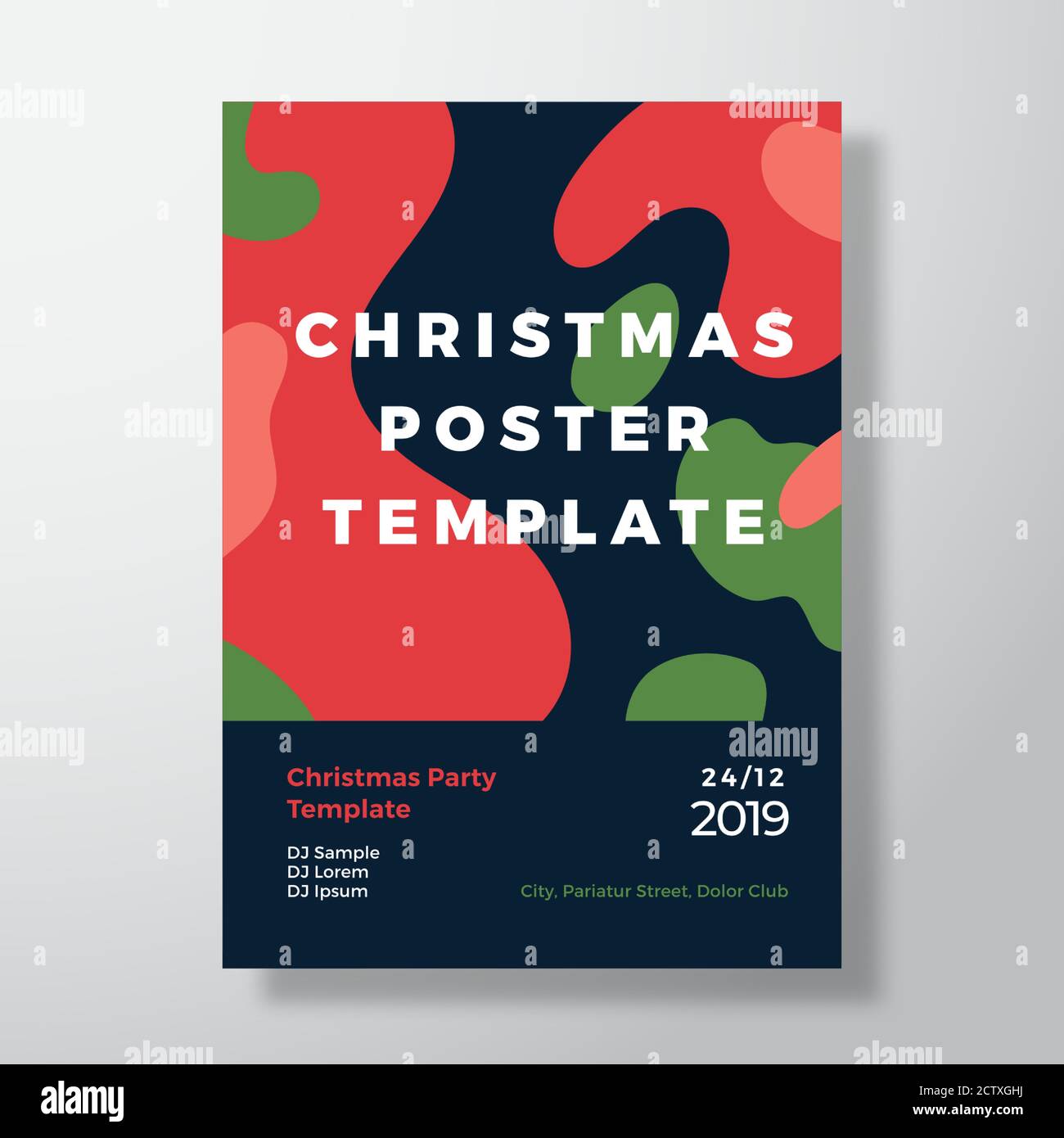 Christmas Party Club Invitation Poster or Flyer Template. Modern ...