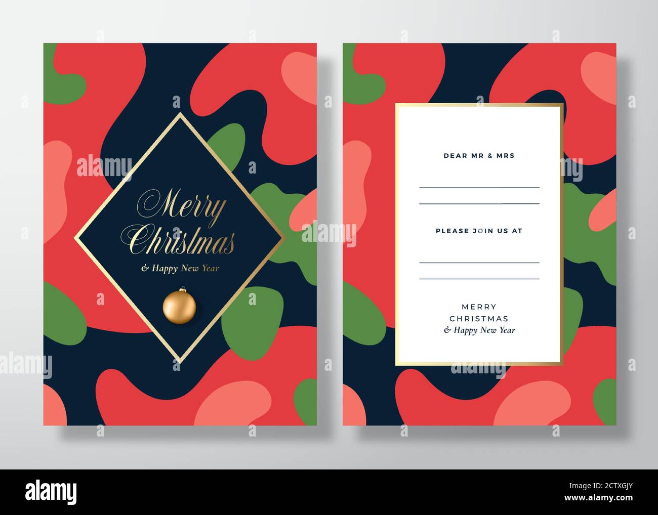 Christmas Camo Frame Abstract Vector invitation Card, Poster or ...
