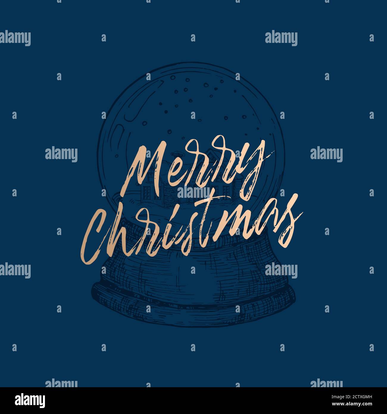 Merry Christmas Abstract Vector Retro Label, Sign or Card Template ...