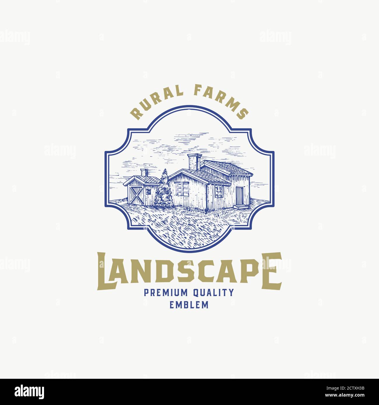 Abstract Vector Rural Farm Sign, Badge or Logo Template. Rustic ...