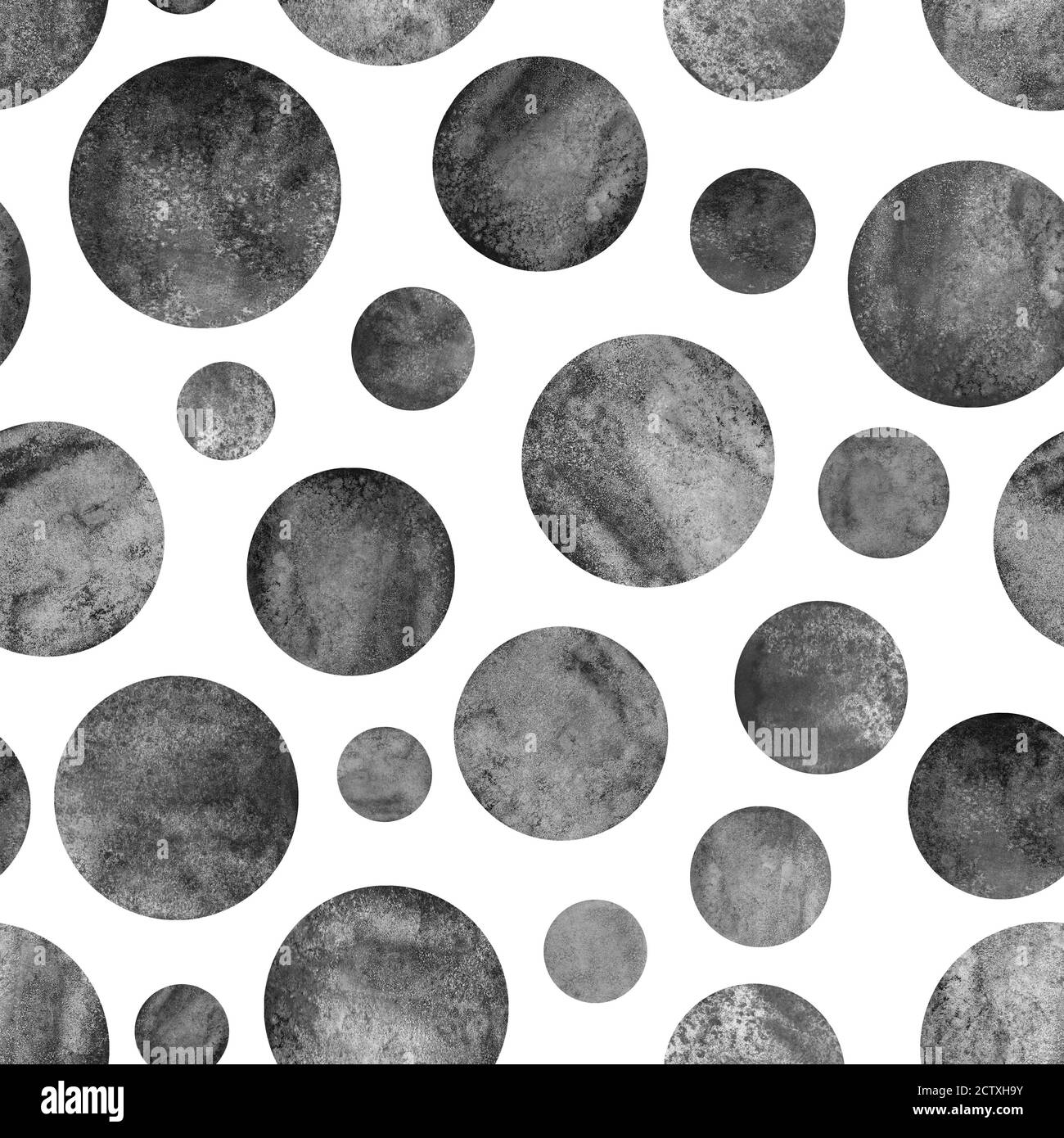Black and white circle planets seamless pattern with grunge effect ...