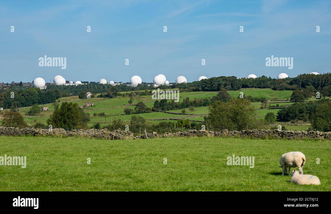 North Yorkshire Dales with Menwith Hill radomes in the background ...