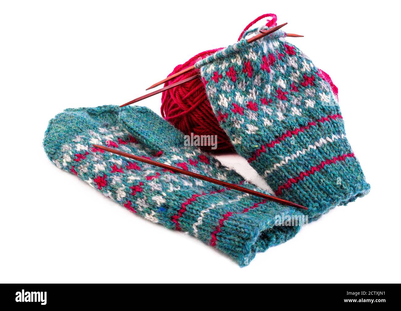 Scandinavian inspired knitted stranded colorwork used in making mittens ...