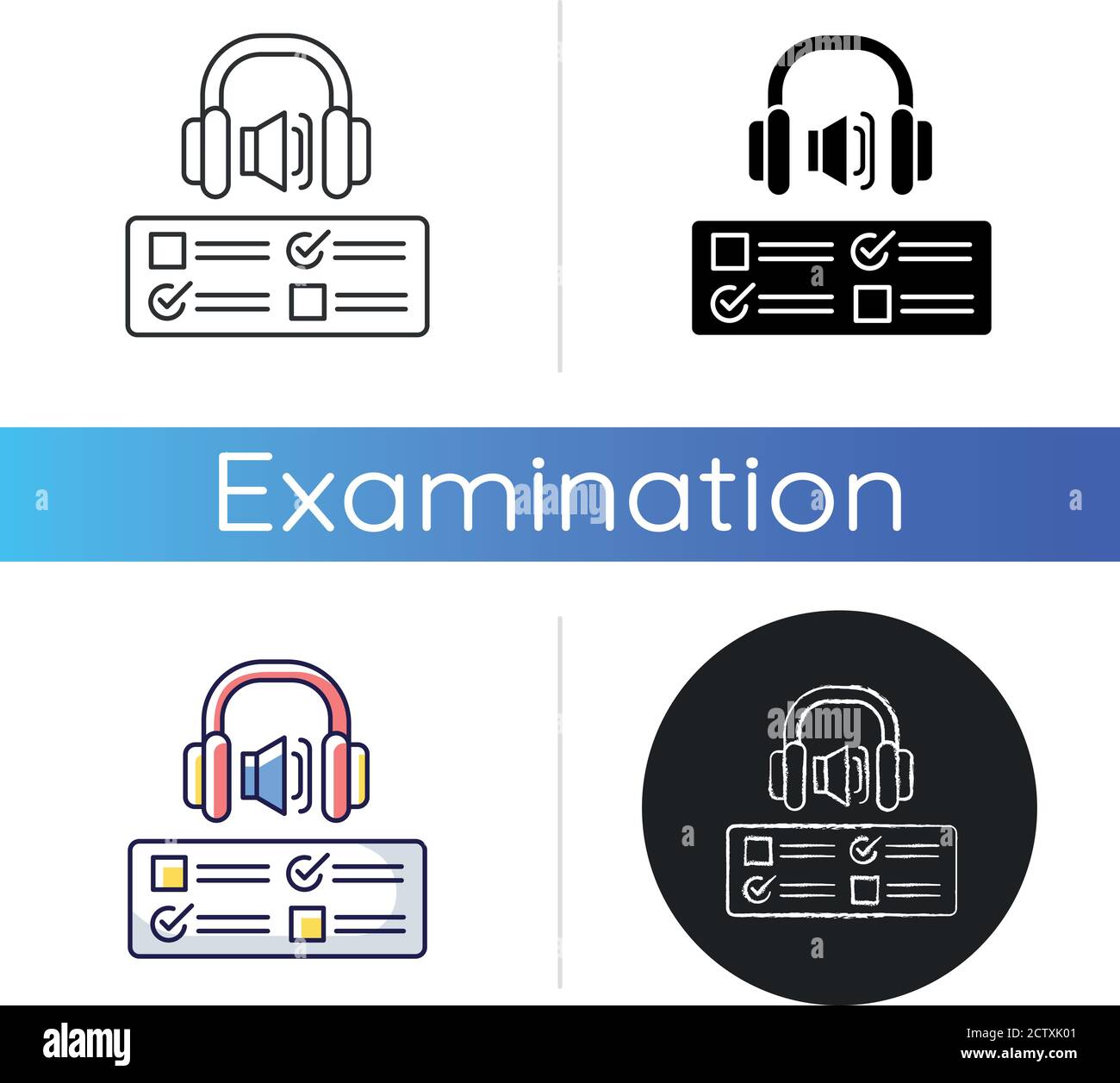 Listening examination icon Stock Vector Image & Art - Alamy