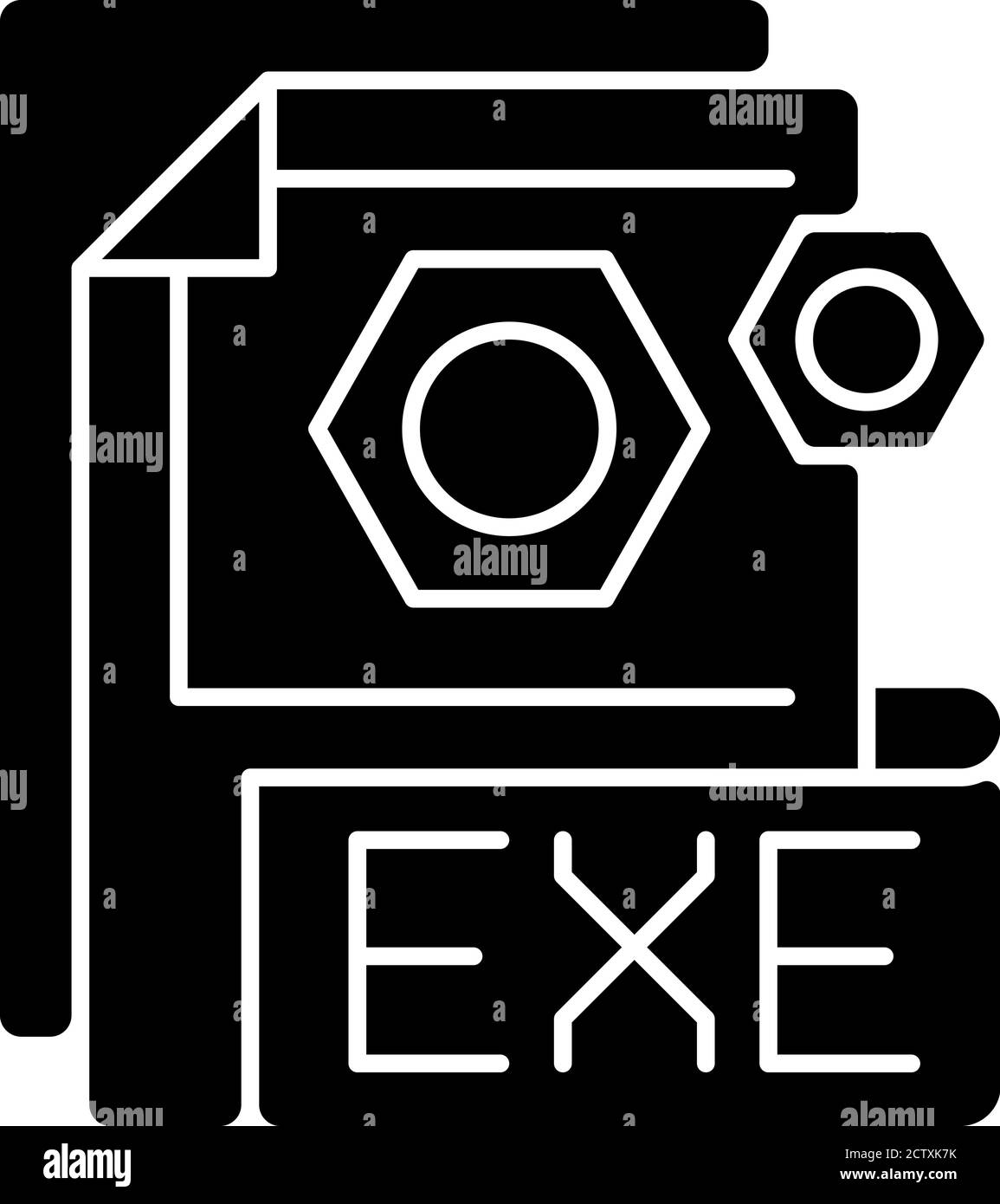 EXE file black glyph icon Stock Vector Image & Art - Alamy