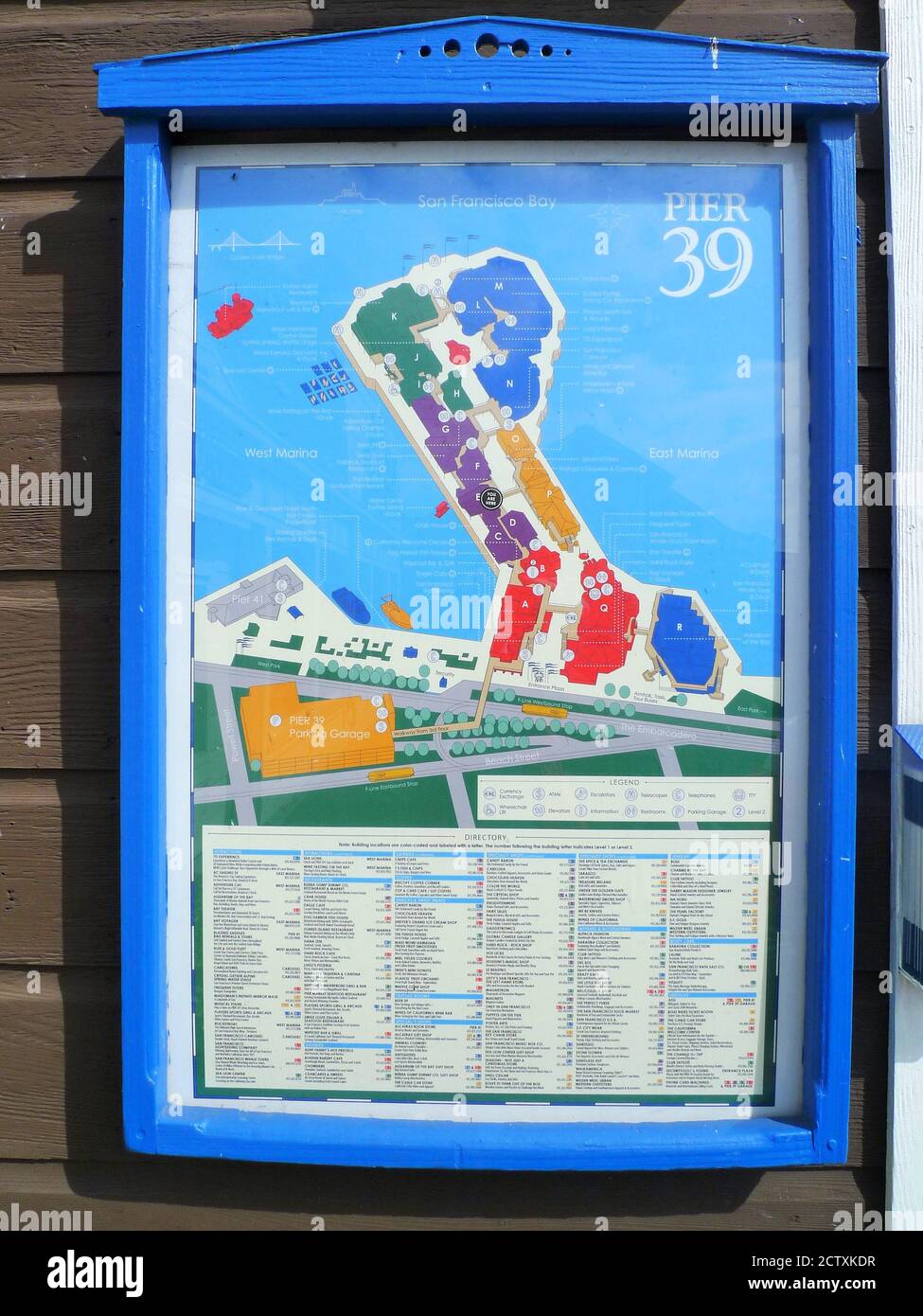 A MAP OF THE PLACES TO VISIT OF PIER 39 Stock Photo - Alamy