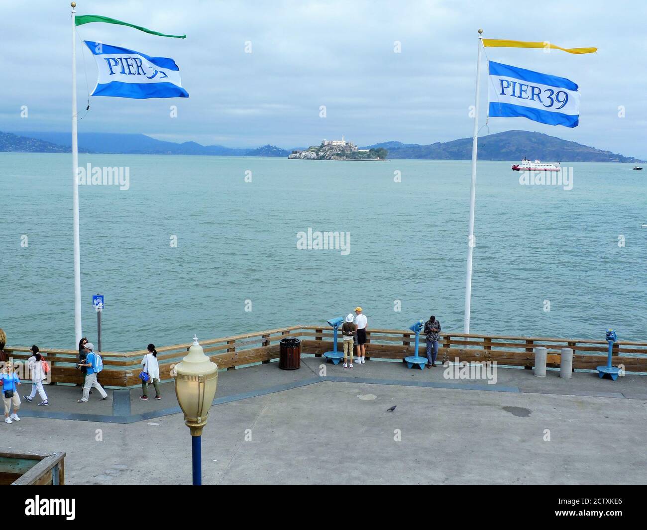 A VIEW OF THE PRISON ISLAND OF ALCATRAZ FROM THE PIER 39 Stock Photo ...
