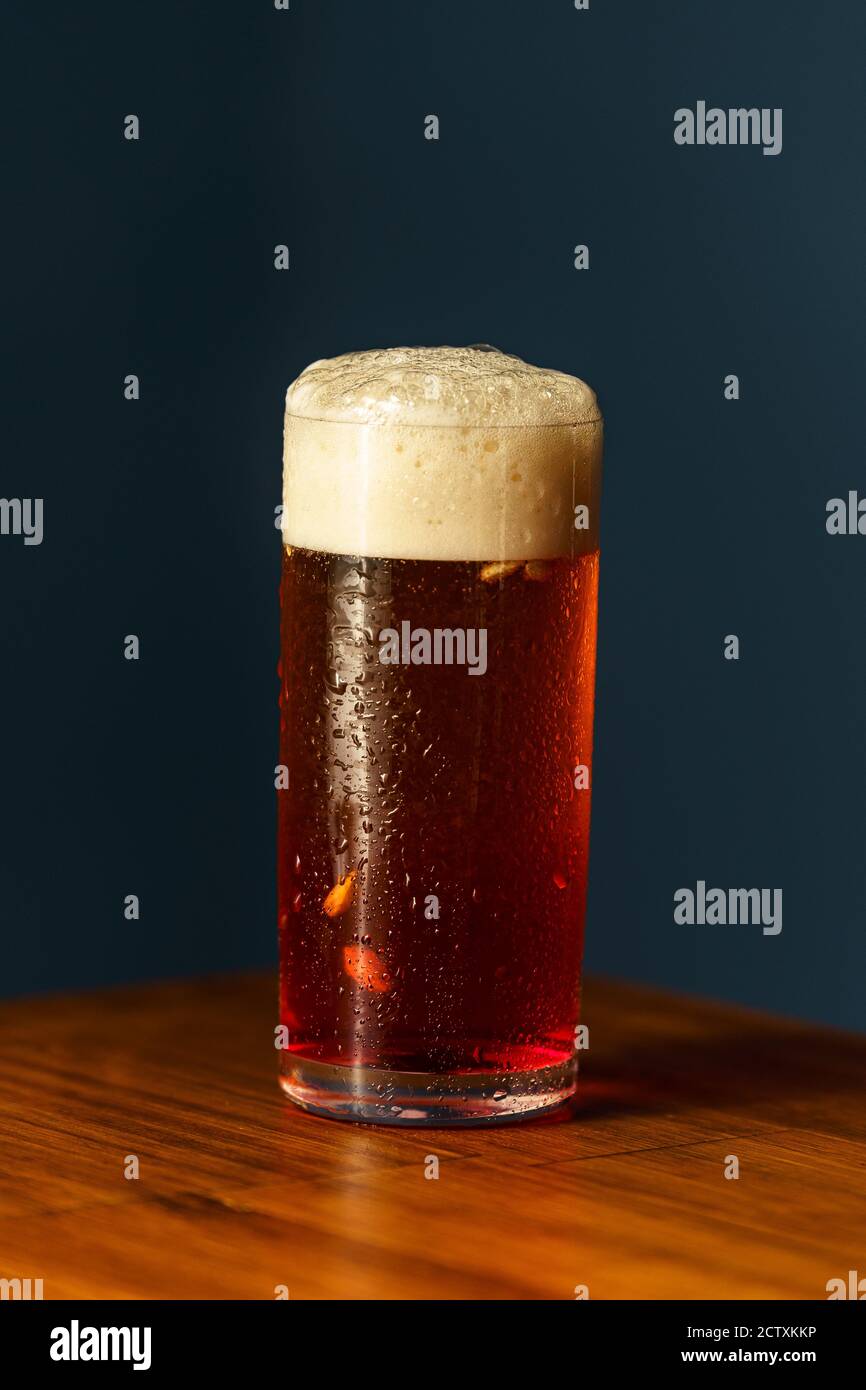 Monaco cocktail. Traditional french drink. Lemon juice, grenadine and ...