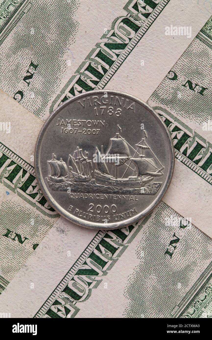 Virginia state quarter coin hi-res stock photography and images - Alamy