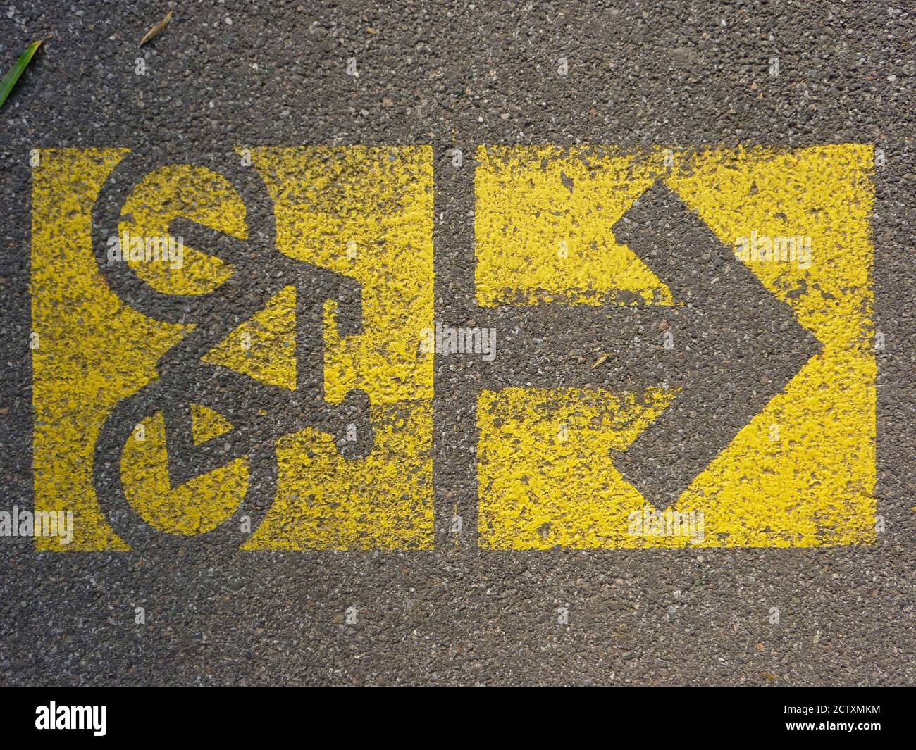 bicycle path marking on the street with pictogram of a bike Stock Photo ...