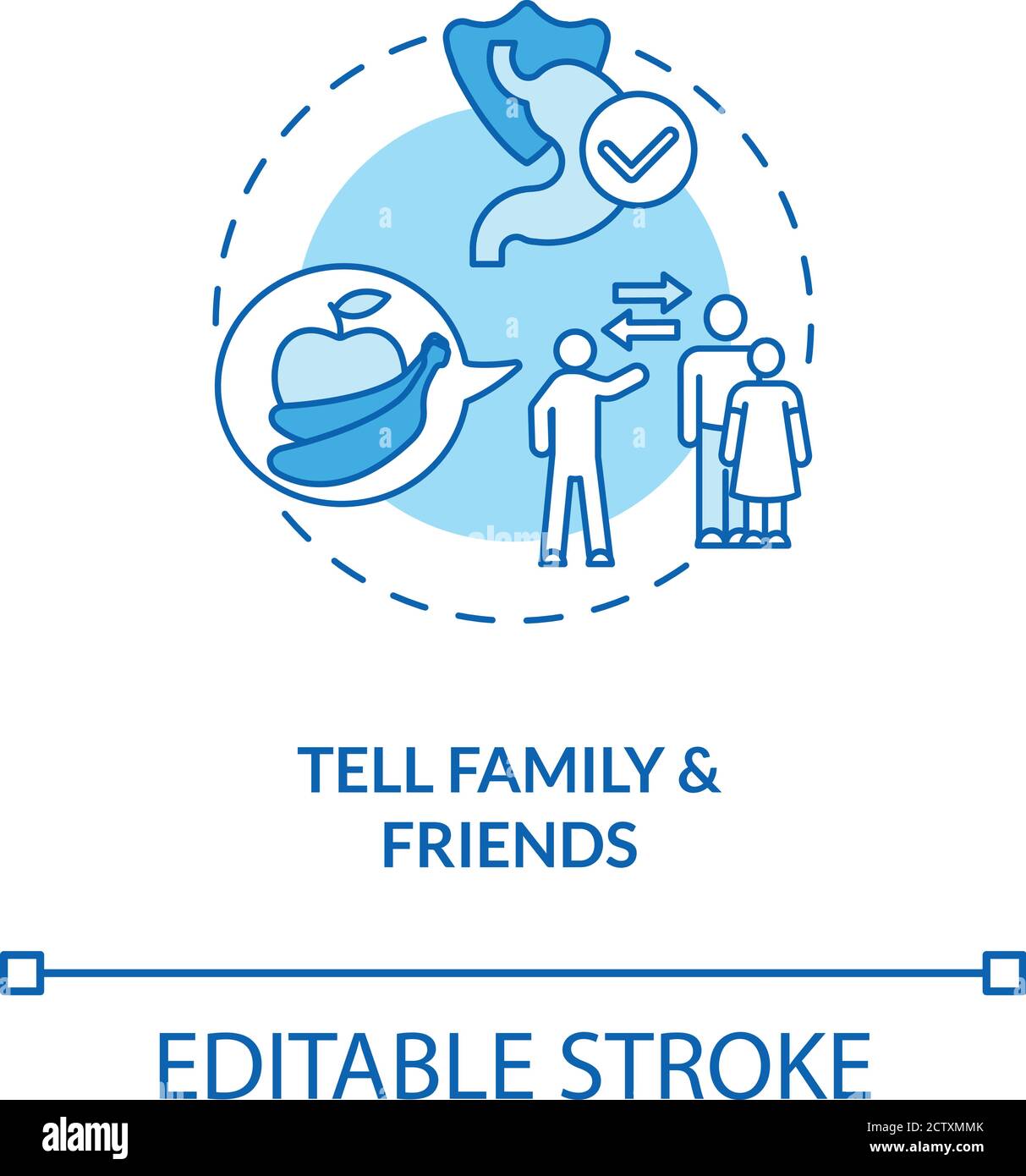 Tell family and friends concept icon Stock Vector Image & Art - Alamy