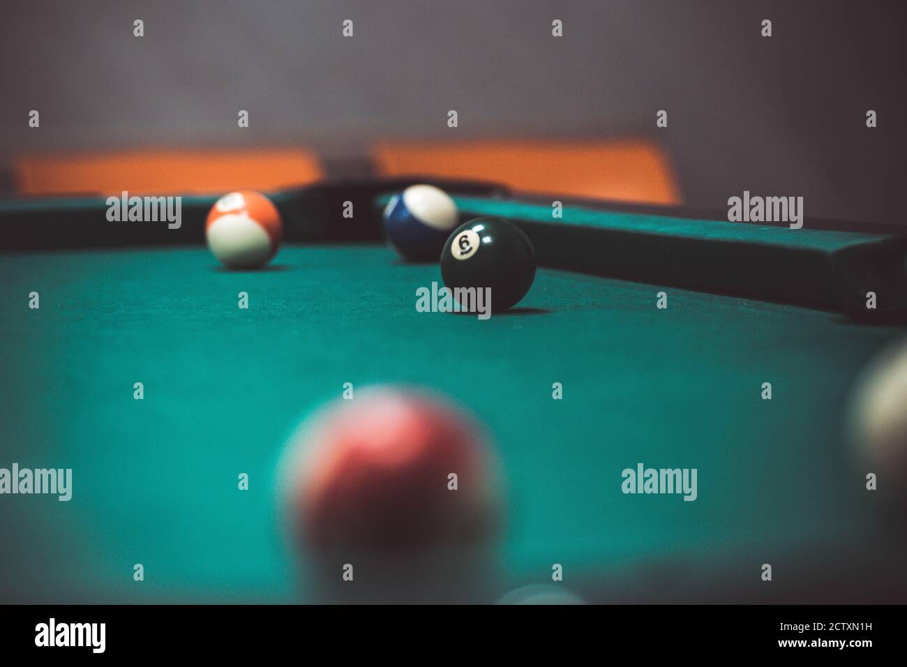 playing biliard in a pool Stock Photo - Alamy