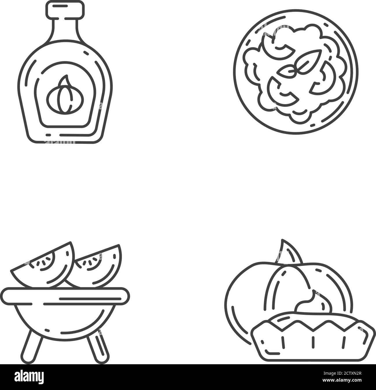 Homemade food linear icons set Stock Vector Image & Art - Alamy