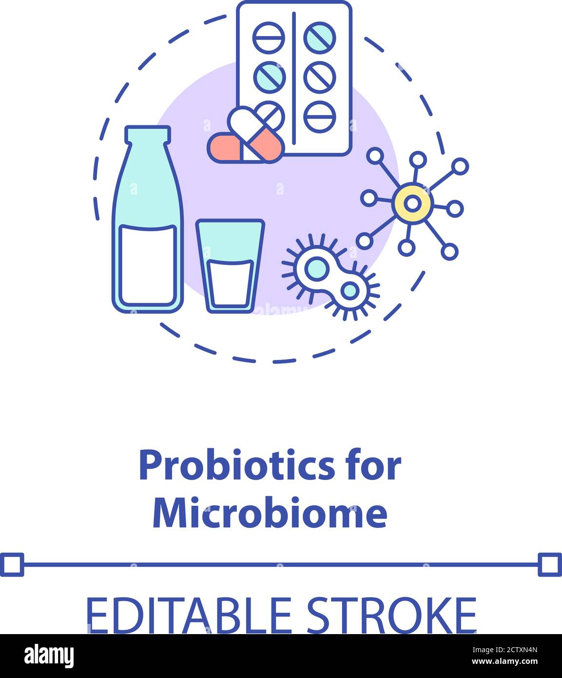 Probiotics for microbiome concept icon Stock Vector Image & Art - Alamy