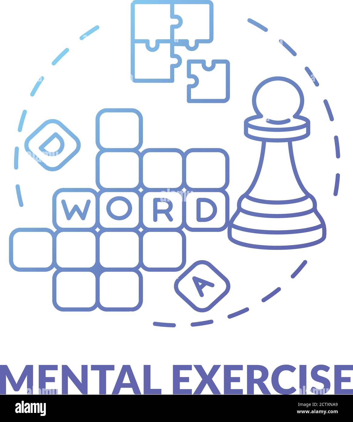 Mental exercise blue gradient concept icon Stock Vector Image & Art - Alamy
