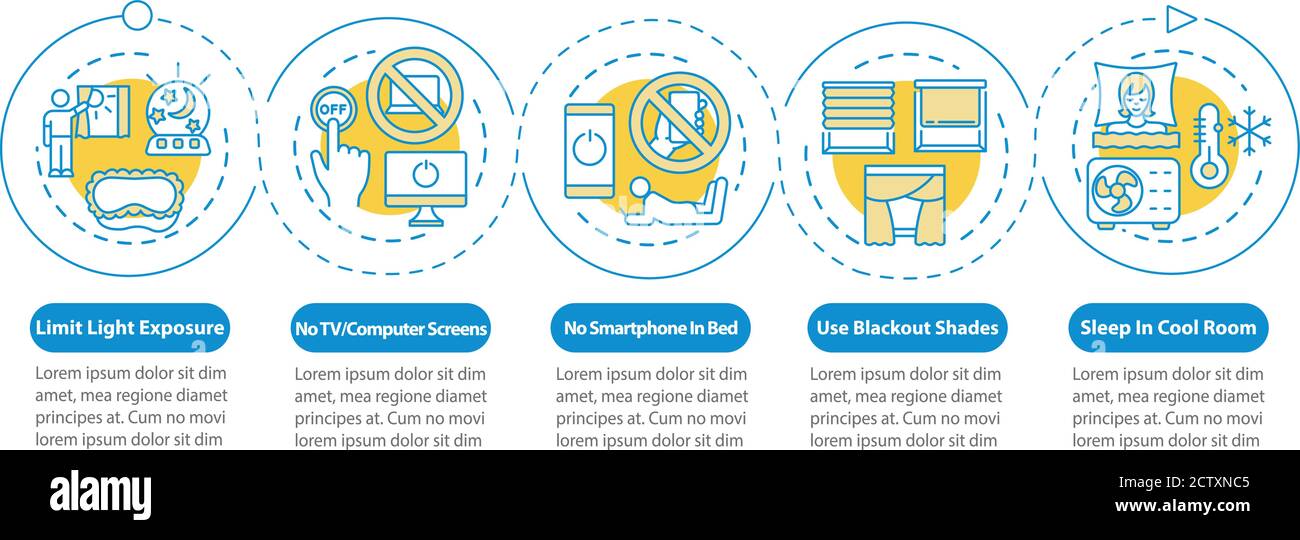 Better sleep recommendation vector infographic template Stock Vector ...
