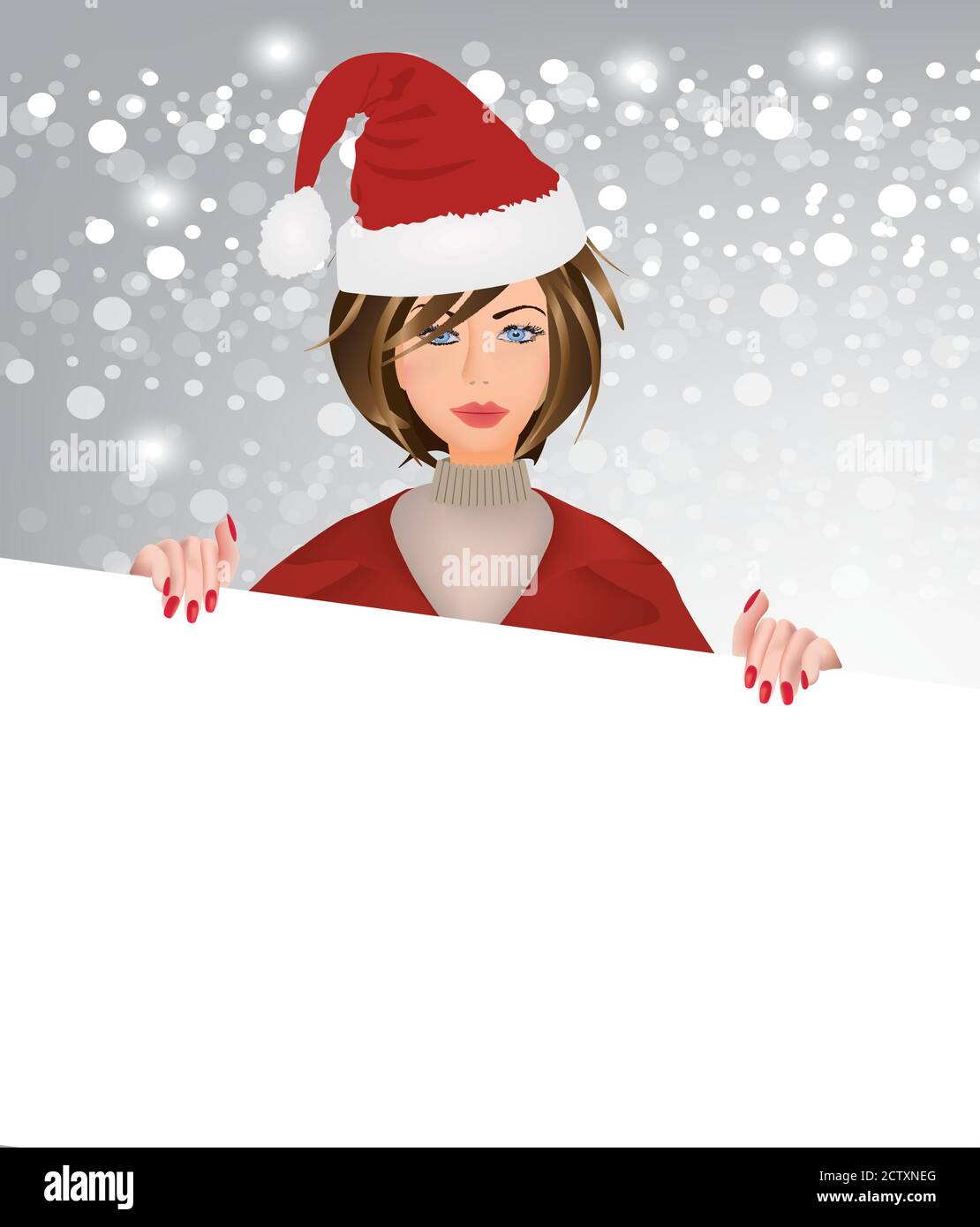 Merry christmas text woman Stock Vector Images - Alamy