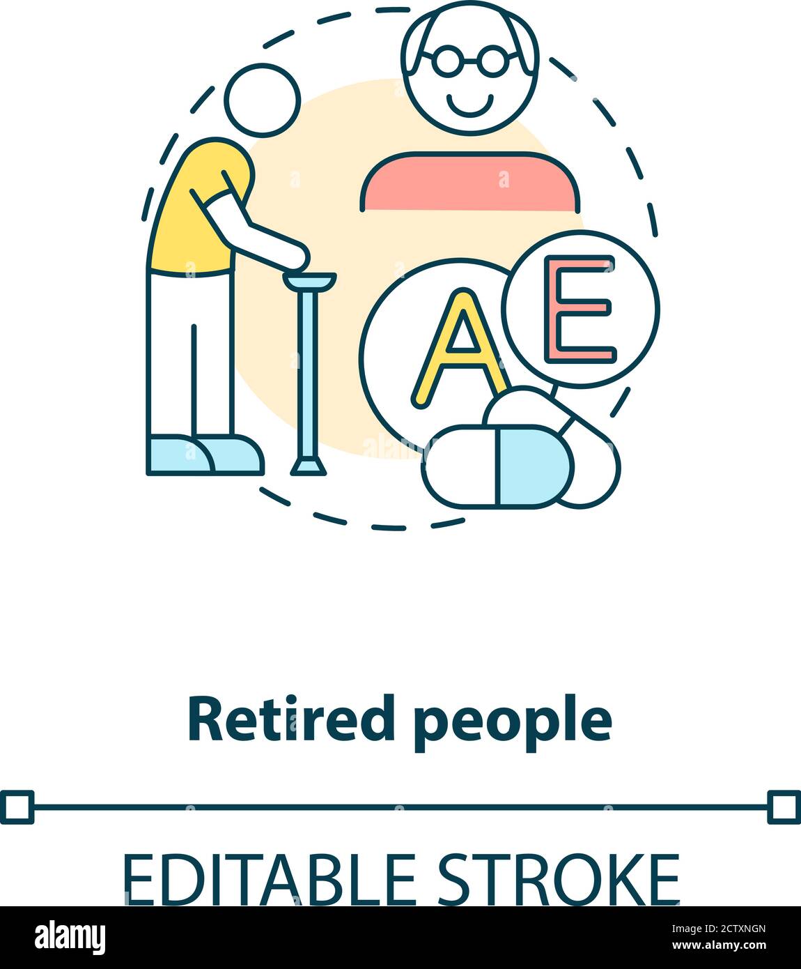 Retired people concept icon Stock Vector Image & Art - Alamy