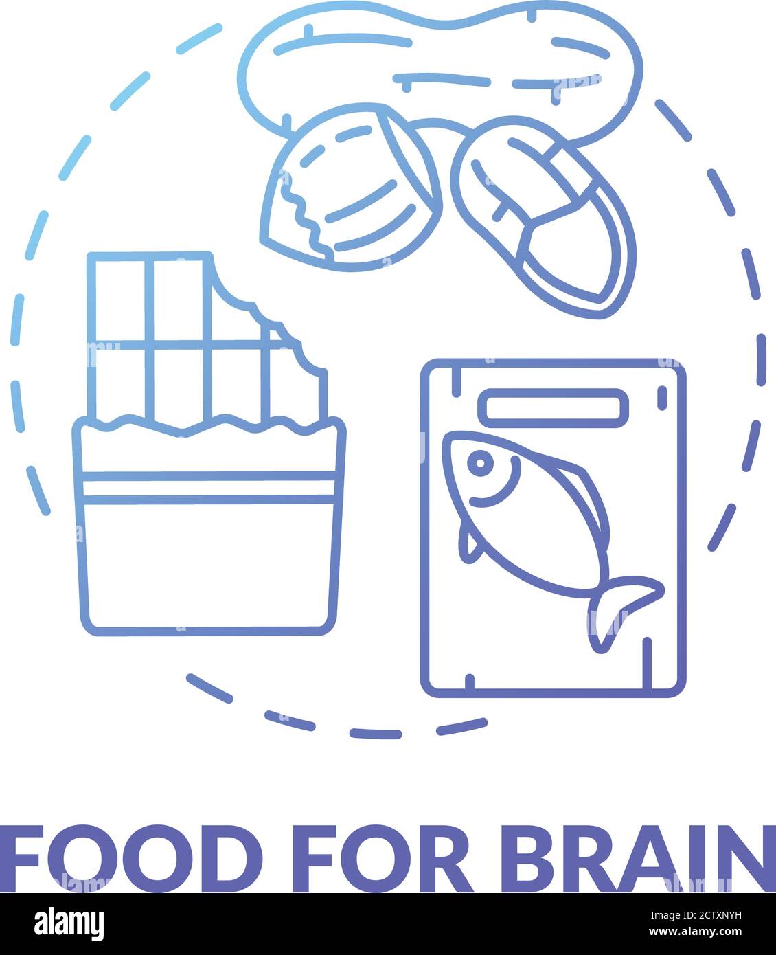 Food for brain blue gradient concept icon Stock Vector Image & Art - Alamy