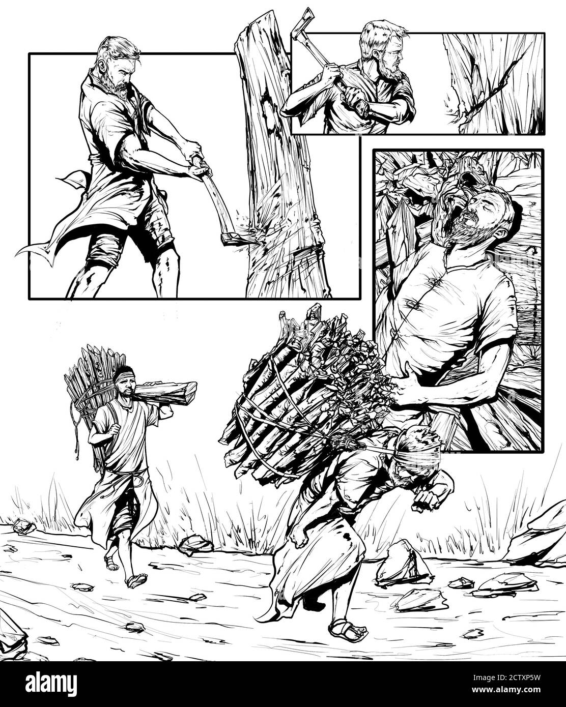 Noah building an ark from food Stock Photo - Alamy