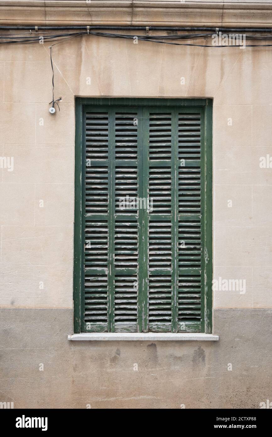 Traditional window louvres in a spanish town Stock Photo - Alamy