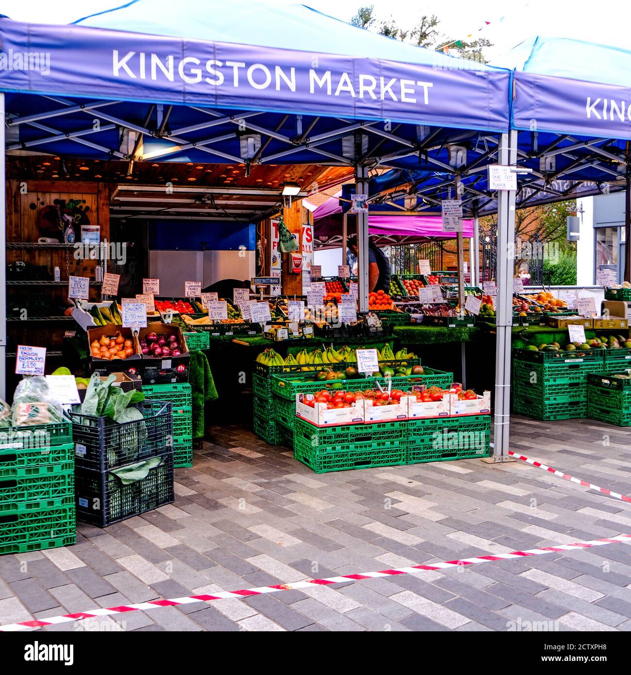Fruit And Vegetable Open Air Market Stall With Fresh Healthy Food ...